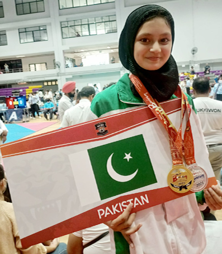 Pakistan’s Ayesha Ayaz Wins Gold at Taekwondo International Championship
